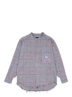 MYSIMPLICATED Grey / Red Oversized Checkered Long Sleeve Shirt Shirt Complex Minds - Grey/red