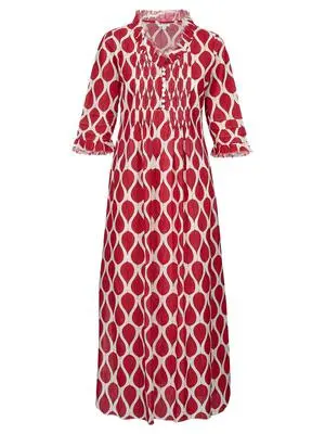 AT LAST... Cotton Annabel Maxi Dress - Red/white