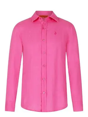 MAISON TANGERINE Flamingo Bright Linen Shirt For - Pink
