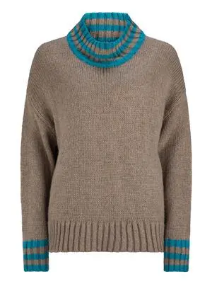 DREF Turtleneck Relaxed Fit Sweater - Brown