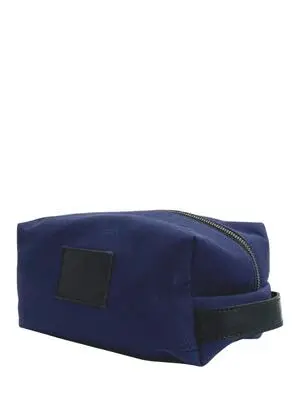 VIDA VIDA Canvas & Leather Wash Bag - Blue