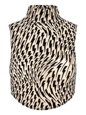 EKCENTRIK Flocked Tattoo Crop Top - Black