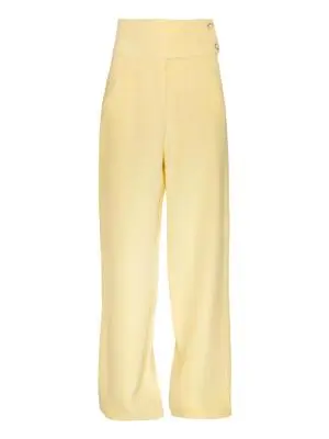 MIONÈ High-waisted Silk Pants - Yellow