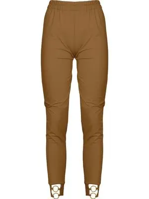 ANTONINIAS Sistine Track Pants With Golden Ring Details - Brown
