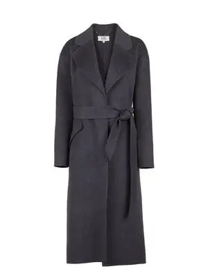 GUARDS LONDON Kelly Belted Wool Cashmere Long Coat - Grey