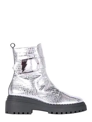 TERRY DE HAVILLAND Festival Buckled Leather Boots - Silver