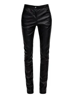 SEROTONINN Slim Fit Faux Leather Trousers