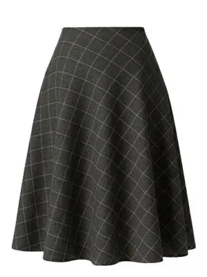 IZABELA MANDOIU Bias-cut Plaid Midi Skirt - Grey