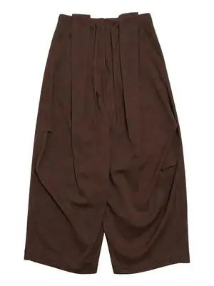 MUTE BY JL Wool-blended Pleated Trousers - Brown