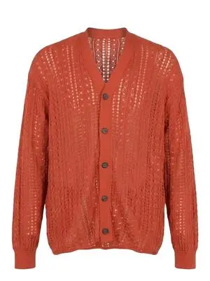 MODENAIRE Open Knit Cardigan - Red