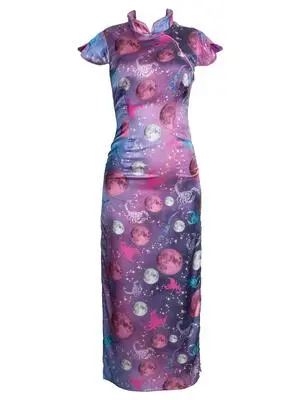 PALOMA LIRA Scorpio Rising Printed Long Dress - Pink
