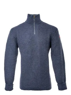 ARTHUR BEALE Zip Neck Jumper - Blue