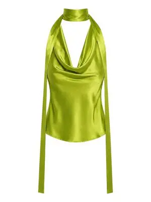 THE ETHOS STUDIO Nicholette Halter Top Green