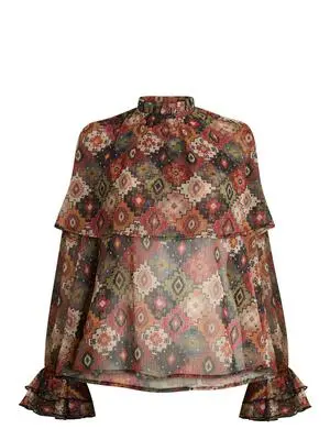 JAMES LAKELAND Printed Chiffon Blouse - Yellow