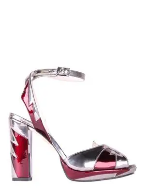 TERRY DE HAVILLAND Zia Mid Platform Heel - Red/silver