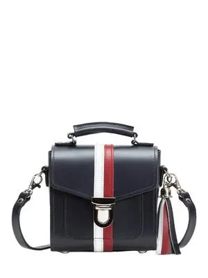 ZATCHELS Handmade Leather Crossbody Bag With Tassel Detail - Blue/red
