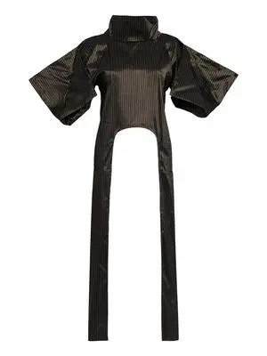 BIANCA POPP Long Sides Top In Taffeta With Stripes - Brown