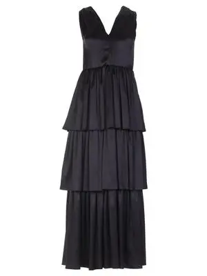 ROSES ARE RED Ella Silk Satin Dress - Black