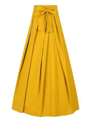 NIKKA PLACE High Waisted Full Skirt With Bow Detail - Yellow