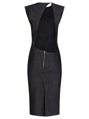 CLOTHES BY LOCKER ROOM Denim Cutout Midi Dress - Blue