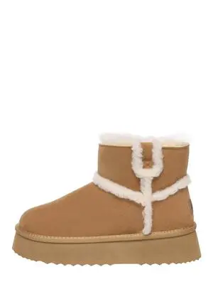 EVERAU AUSTRALIA Barren Leather Platform Boots - Gold
