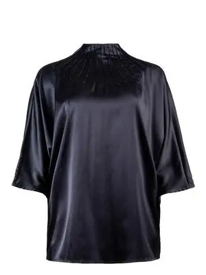 HELENE GALWAS Camellia Silk Blouse - Black