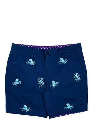 LORDS OF HARLECH Edward Octopus Embroidery Shorts Green/blue