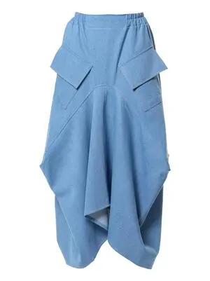 METAMORPHOZA Asymmetrical Denim Long Skirt - Blue