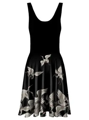 ALOHA FROM DEER Cranes Circle Dress - Black