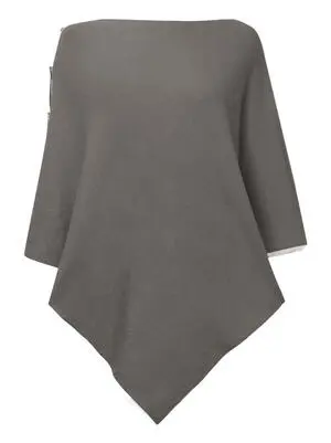 JAMES LAKELAND Button Detail Poncho Top - Grey
