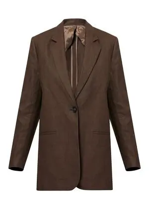HELEN MCALINDEN Cassie Sandlewood Linen Jacket - Brown