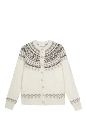 BEL CASHMERE Kaia Geometric Jacquard Cardigan