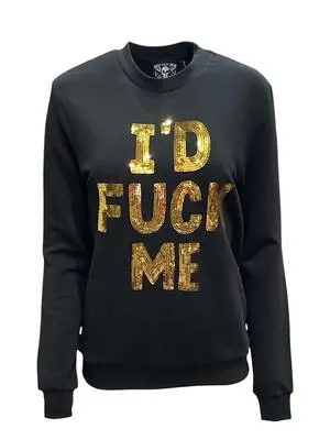 ANY OLD IRON Sequin Embellished Crewneck Sweatshirt - Gold/black