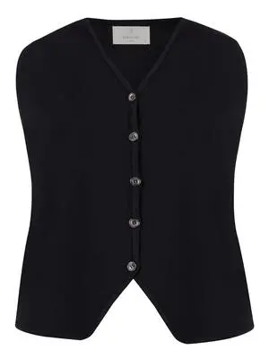 PERALUNA Aida Slim Fit Knit Waistcoat - Black