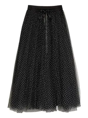 TANTRA SPAIN SL Polka Dot Tulle A-line Skirt - Black