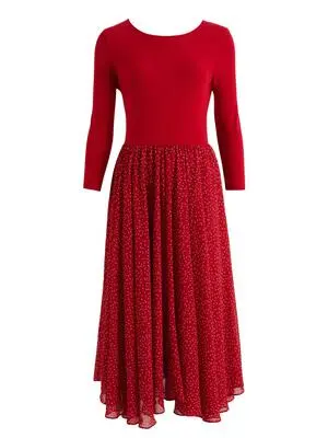 LOUCHE Huxley Midaxi Dress With Printed Circle Skirt - Red