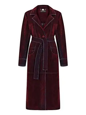 GOC DENIM GOC DENIM Flocked Trench Coat Red