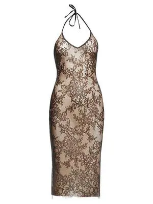 MAISON SEL Lace Spaghetti Strap Bodycon Dress - Black