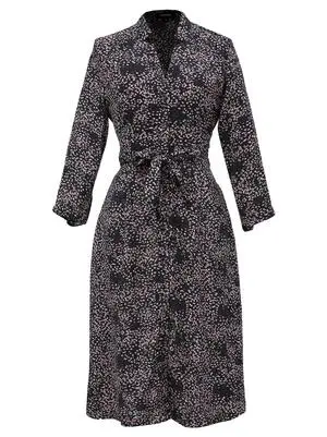 SMART AND JOY Minimalist Printed Tea Dress - Black