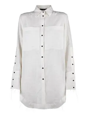 UNA BERZINA Oversized Linen Shirt - White