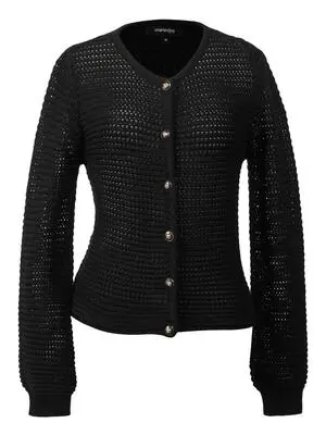 SMART AND JOY Textured Knit Cardigan - Black