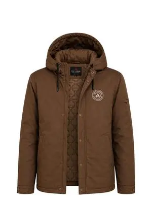 CHIC URBAN Khaki Zip Hoodie - Brown