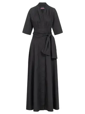 MARIANNA DÉRI Maxi Shirtdress With Detachable Belt - Black