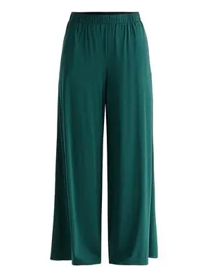 PAISIE Wide-Leg Lyocell Trousers Green