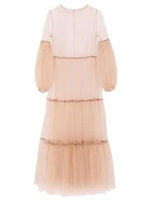 HELENE GALWAS Alena Maxi Tulle Dress - Brown