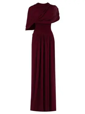 HERFETCH Draped One-shoulder Maxi Gown - Red