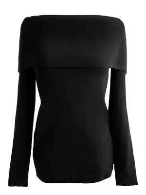 ATS THE LABEL Sia Off-shoulder Knit Top - Black