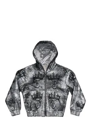 ZASTASTUDIO Throne Leather Zip-up Jacket With Hoodie - Silver