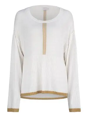 DREF Striped Hi Lo Jumper - White