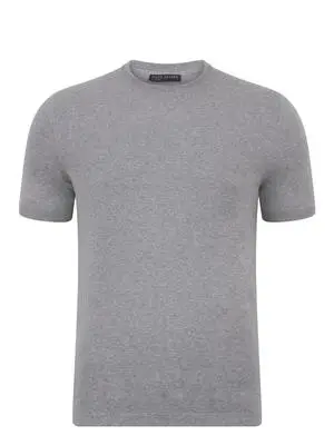 PAUL JAMES KNITWEAR Ultra-fine Cotton Hugo Knitted T-shirt Ash - Grey